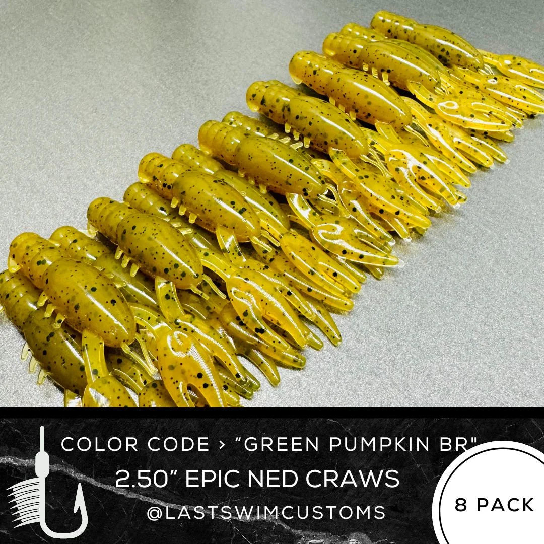 8PK 2.50” Epic Ned Craws – Last Swim Customs