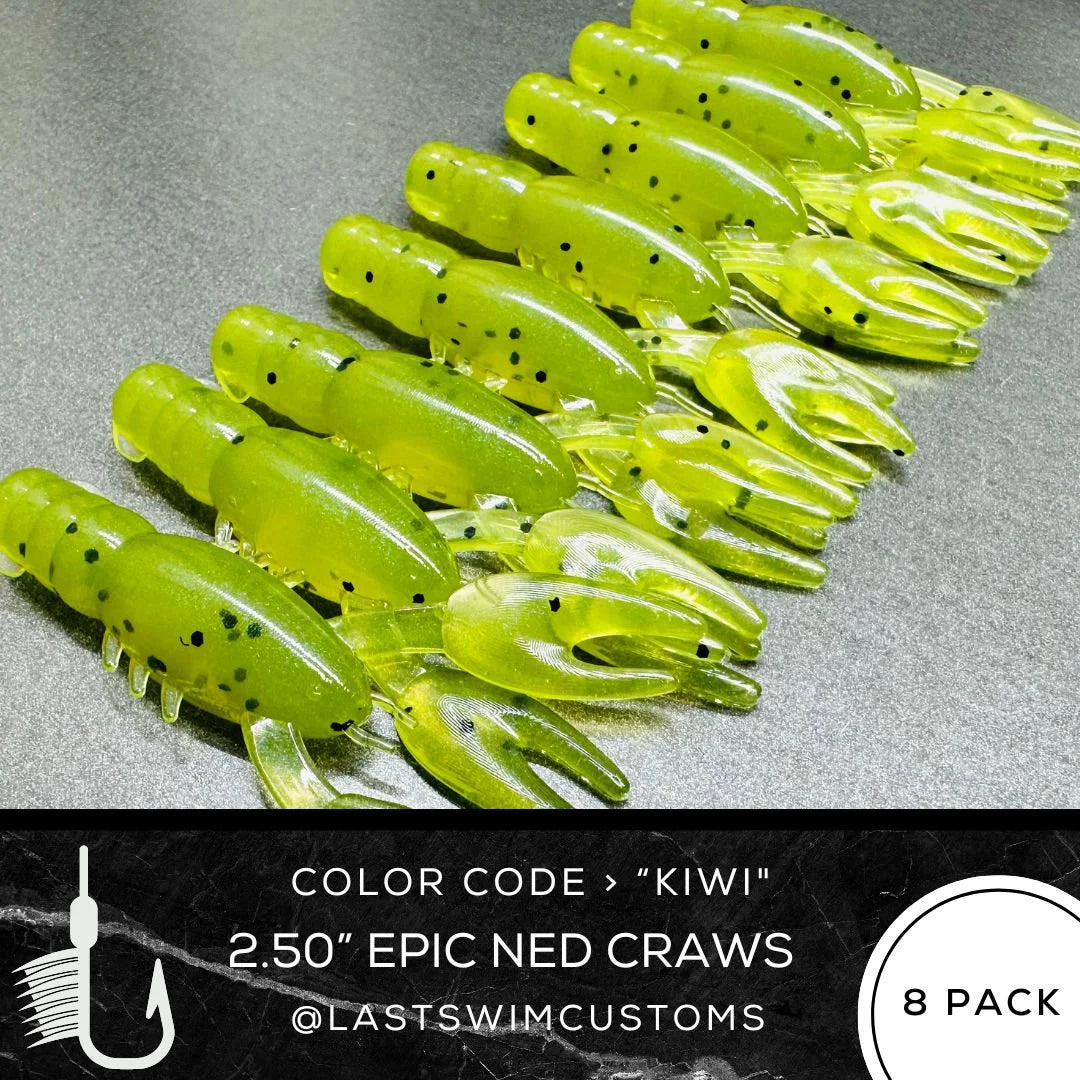 8PK 2.50” Epic Ned Craws – Last Swim Customs